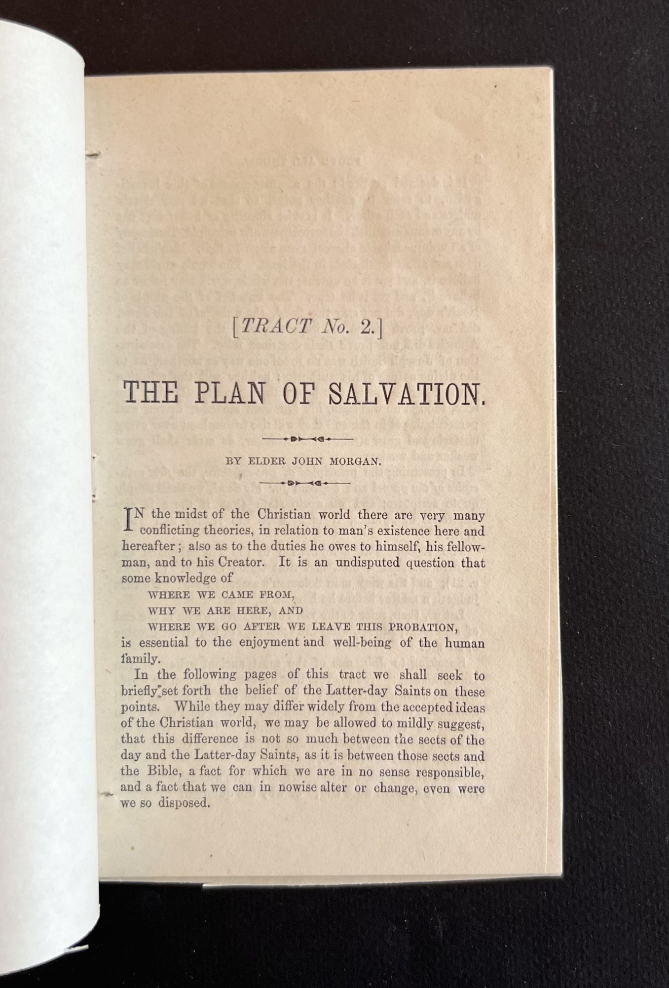 The Plan of Salvation Tract No. 2 | Mormon, John James Morgan